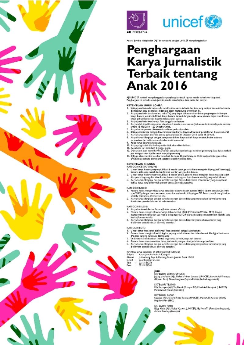(Diperpanjang) Penghargaan Karya Jurnalistik Terbaik tentang Anak 2016 ...